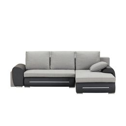 Ecksofa mit Beleuchtung und Schlaffunktion Emma grau Ma&szlig;e (cm): B: 280 H: 96 T: 184.0 Sofas > Sofas nach Material > Stoffsofas &raquo; Sofa DE