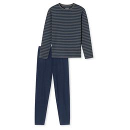 Schiesser Pyjama lang 'Casual Essentials' Herren Größe L grau