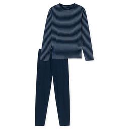 Schiesser Long Pajamas 'Casual Essentials' male Blue size S