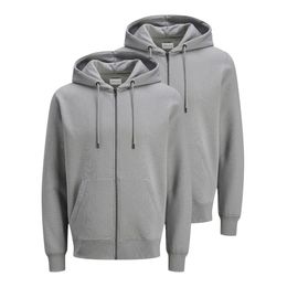 Jack & Jones Jack & Jones Zip-Up Hoodie 'Star' male Grey size XL