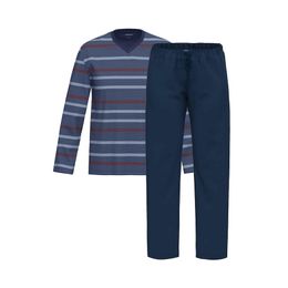 Ammann Long Pajamas 'Night & Home Cotton' male Blue size L
