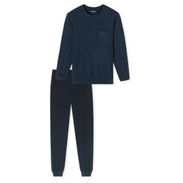 Schiesser Long Pajamas 'Comfort Essentials' male Blue size L