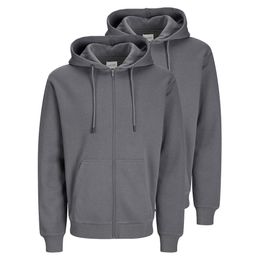 Jack & Jones Jack & Jones Zip-Up Hoodie 'Bradley' male Grey size XL