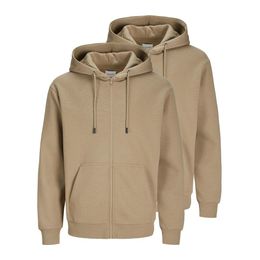 Jack & Jones Jack & Jones Zip-Up Hoodie 'Bradley' male Beige size XL