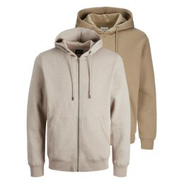 Jack & Jones Jack & Jones Zip-Up Hoodie 'Bradley' male Brown size XL
