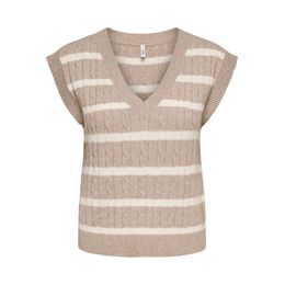 Only Weste 'ONLKATIA' Damen Gr&ouml;&szlig;e M beige / wei&szlig;