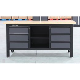 SONSTIGE Feistos Werkbank Heros 3 Schwarz/Anthrazit 60x169x87cm