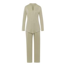 Hanro Langarm Pyjama ' Cotton Deluxe ' Damen Gr&ouml;&szlig;e M beige Winterkleid