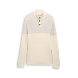 Tom Tailor Pullover Herren Gr&ouml;&szlig;e L taupe / wollwei&szlig;