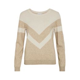 Vila Pullover 'VIRil' Damen Gr&ouml;&szlig;e XXL hellbeige / dunkelbeige