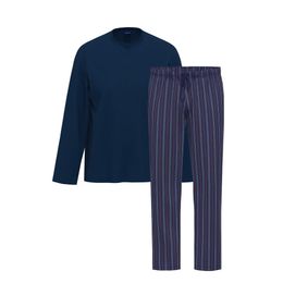 Ammann Long Pajamas 'Night & Home Cotton' male Blue size XXL