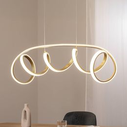 LED-Hängeleuchte Kira, goldfarben, Länge 102 cm, 4000 K