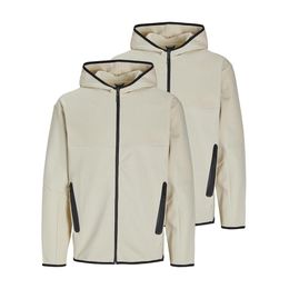 Jack & Jones Jack & Jones Zip-Up Hoodie 'Fusion' male Beige size XXL