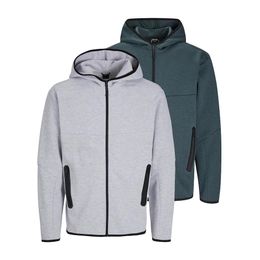 Jack & Jones Jack & Jones Zip-Up Hoodie 'Fusion' male Silver size L