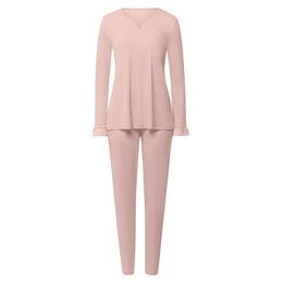 Hanro Pyjama 'Claire' Damen Gr&ouml;&szlig;e L rosa Winterkleid