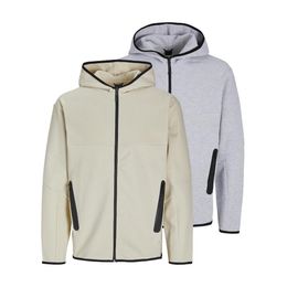 Jack & Jones Jack & Jones Zip-Up Hoodie 'Fusion' male Grey size XL