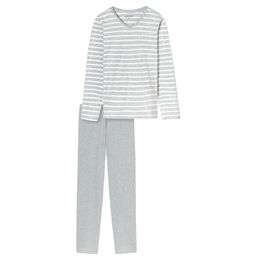 Schiesser Pyjama 'Casual Essentials' Damen Gr&ouml;&szlig;e L grau Winterkleid