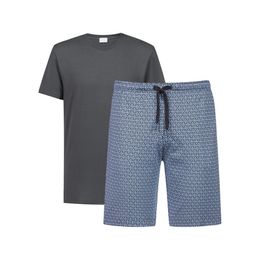 Mey Pyjama kurz 'Round Geo' Herren Gr&ouml;&szlig;e XXL grau