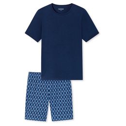 Schiesser Pyjama kurz 'Casual Essentials' Herren Gr&ouml;&szlig;e XL dunkelblau