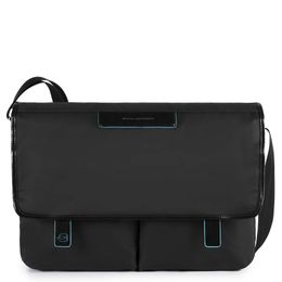 Piquadro Celion Messenger mit zwei Vortaschen und herausnehmbarerPC-, iPad -H&uuml;lle mit Orga-F&auml;chern schwarz