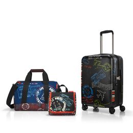 Reisenthel travelling travelset - boardcase, allrounder m, toiletbag special edition stamps