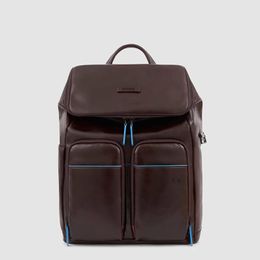 Piquadro Blue Square Revamp Laptop-Rucksack 14" mit iPad -Fach Mahagoni