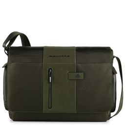 Piquadro Brief Kuriertasche mit Laptopfach 14" gr&uuml;n