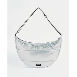 Wouf Quilted Collection Large Crossbody Bag -Glossy Silver