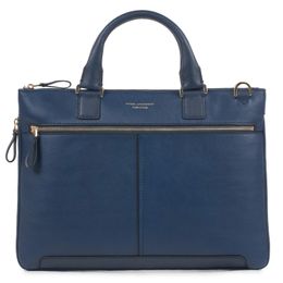 Piquadro Archimede Erweiterbare Laptoptasche mit gepolstertem iPad -Fach blau