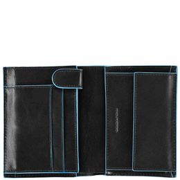 Piquadro Blue Square Herrenbrieftasche im Hochformat mit Münzfach Schwarz
