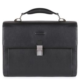 Piquadro Modus Laptoptasche mit iPad -Fach, drei Fächern schwarz