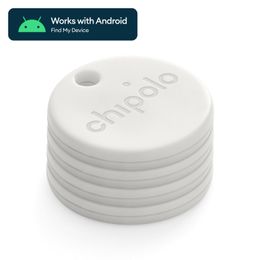 Chipolo ONE Point 4er Packung - Gegenstandsfinder von &rdquo;Mein Ger&auml;t finden&rdquo; von Google-App Off white