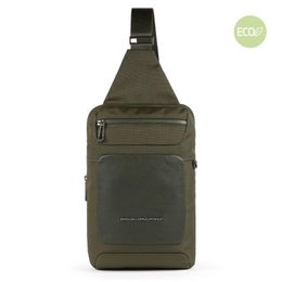 Piquadro Macbeth Quertr&auml;gertasche aus Leder und recyceltem Olivgr&uuml;n