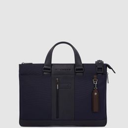 Piquadro Brief Schmale Laptoptasche 15,6", erweiterbar Blau