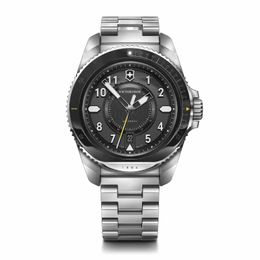 Victorinox Journey 1884 Automatic 43mm silver stainless steel case/bracelet, black ceramic bezel/dial