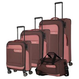 Travelite Viia Trolley-Set 4-Rad L erw./M erw./S/Reisetasche Fr&uuml;hlingsrose