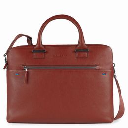 Piquadro Pike Kurzgrifflaptoptasche mit iPad -Fach Ziegelrot