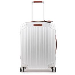 Piquadro PQ ALU Ultra slim Hartschalentrolley in Handgep&auml;ckgr&ouml;&szlig;e grey/tobacco