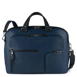 Piquadro Spock Doppelgriff-Laptoptasche mit iPad -Fach, Flasche- und Regenschirmfach Nachtblau