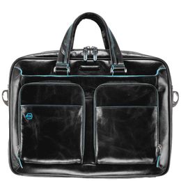 Piquadro Blue Square Schmale Laptoptasche mit Laptofach 14" Schwarz