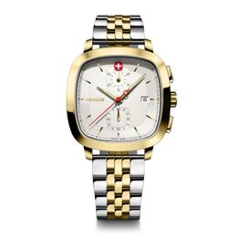 Wenger Vintage Classic Chrono Herrenuhr 40mm mit Chronographenfunktion Gold/Gold/Silber/gold