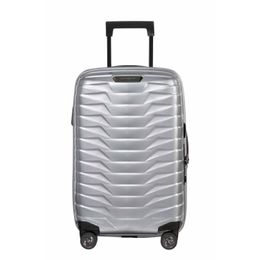 Samsonite Proxis Trolley mit 4 Rollen erweiterbar 55cm (23/26cm) + GRATIS HOTELGUTSCHEIN Silber