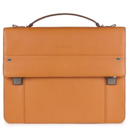 Piquadro Pike Laptoptasche mit &Uuml;berschlag und iPad -Fach Senfgelb