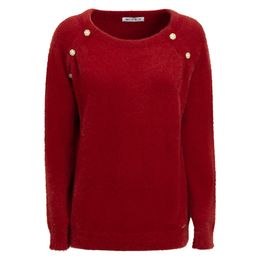 Influencer Pullover Damen Gr&ouml;&szlig;e S gold / rot