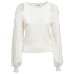 Influencer Pullover Damen Gr&ouml;&szlig;e L wei&szlig;