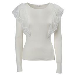 Influencer Pullover Damen Gr&ouml;&szlig;e L wei&szlig;