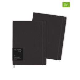 Moleskine 2er-Set: Notizbücher in Schwarz - (B)19 x (H)25 cm - 61% | Buero-schulbedarf