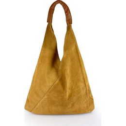 ORE10 Leder-Schultertasche "Lord" in Hellbraun - (B)34 x (H)39 x (T)8 cm - 77% | Damen-taschen
