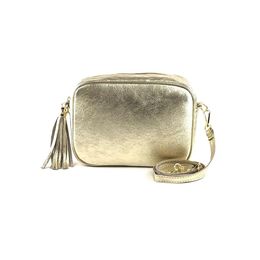 Marlon Leder-Umh&auml;ngetasche "Novo" in Gold - (B)24 x (H)18 x (T)8 cm - 69% | Damen-taschen