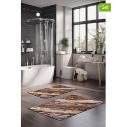 Elizabed 2er-Set: Badvorleger in Beige/ Braun - 68% | Heimtextilien-badematten